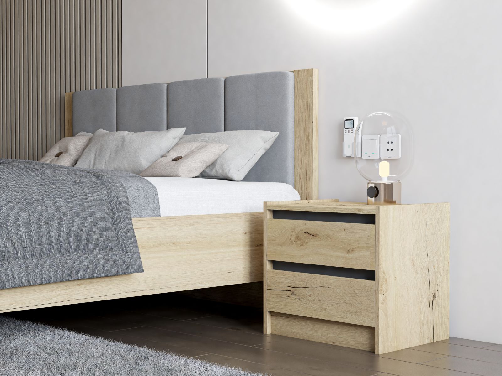 Спална соба С1 - комплет со ормар и лежај, Алекс Дизајн